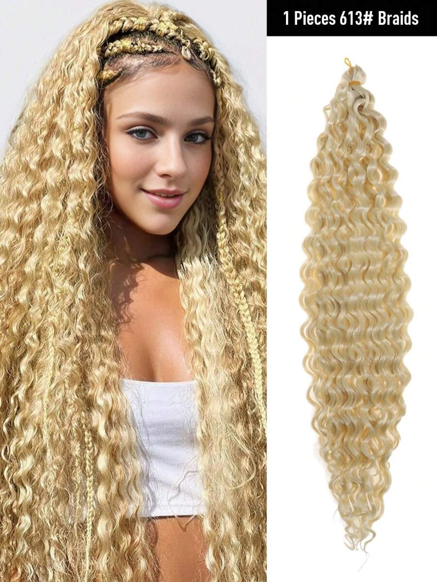 1Pack 22Inch Long Natural Wave Extension Hair Curly Wave Crochet Hair ...