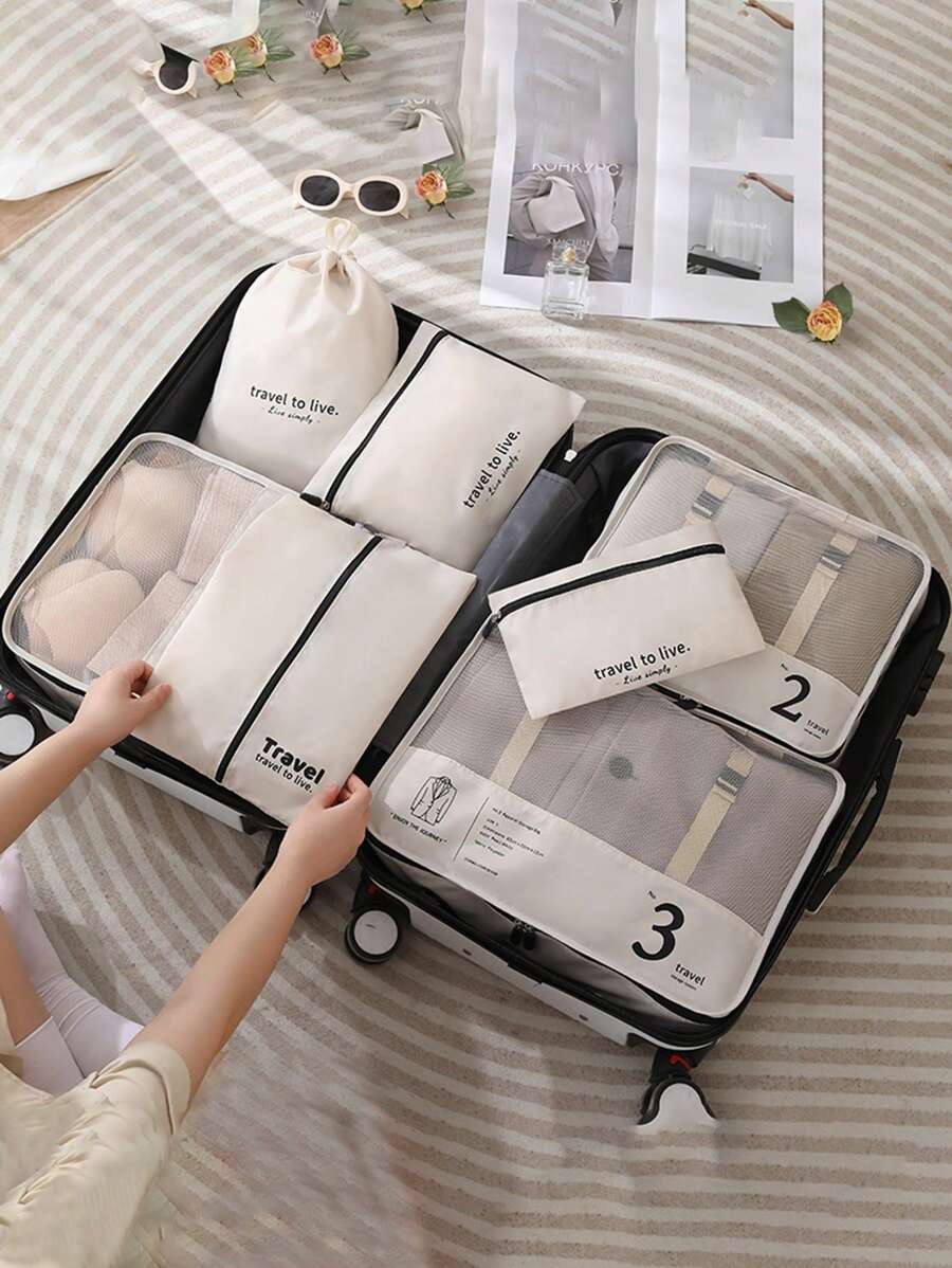 7 Pcs Travel Packaging Cubes : Multifunctional Clothes Socks Shoes ...
