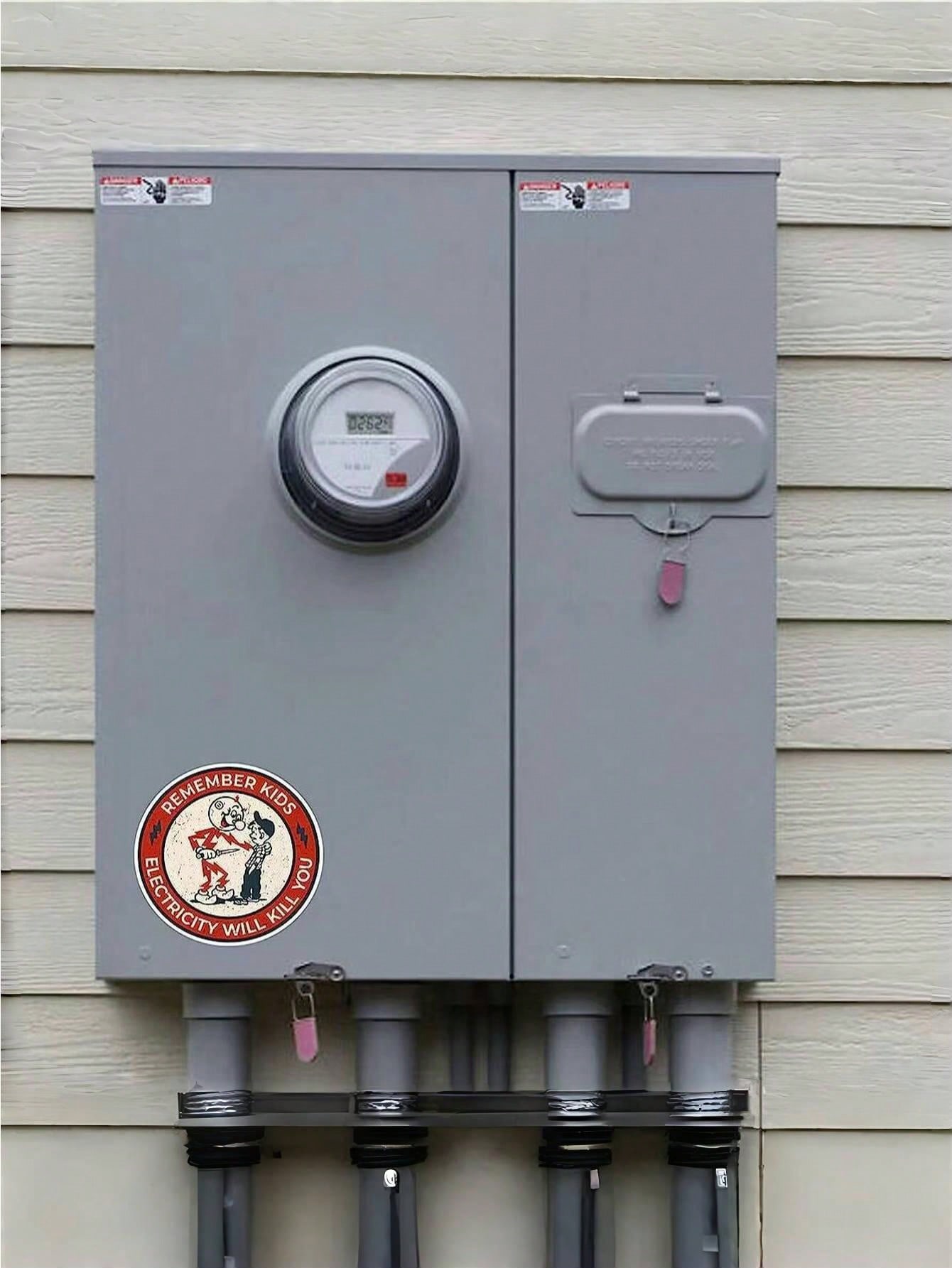 5pcs Multi-Color Kilowatt Warning Stickers, Remember Kids Electricity ...