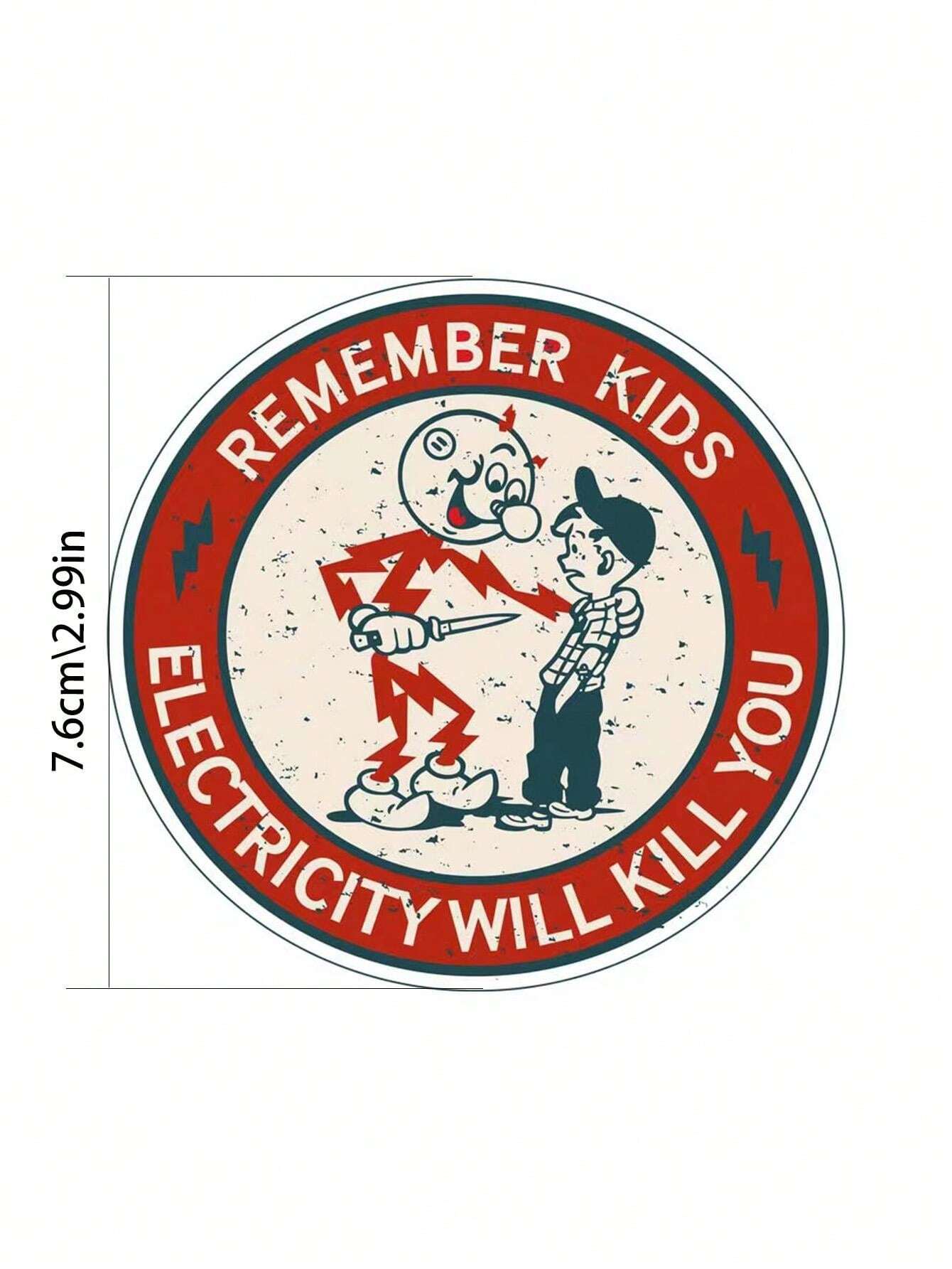 5pcs Multi-Color Kilowatt Warning Stickers, Remember Kids Electricity ...