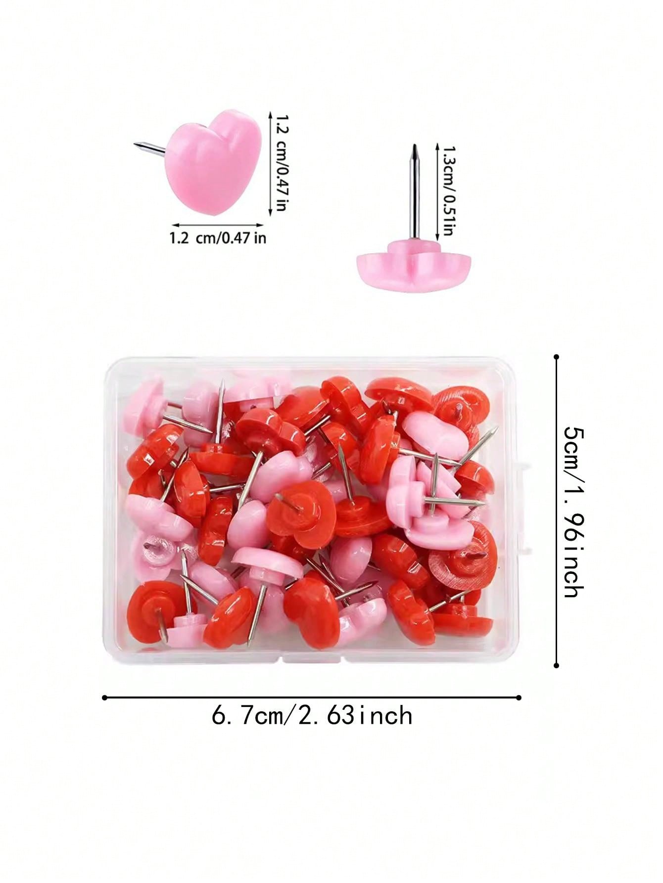 50pcs Plastic Heart Shaped Tacks For Felt Board Decoration Of Creative ...