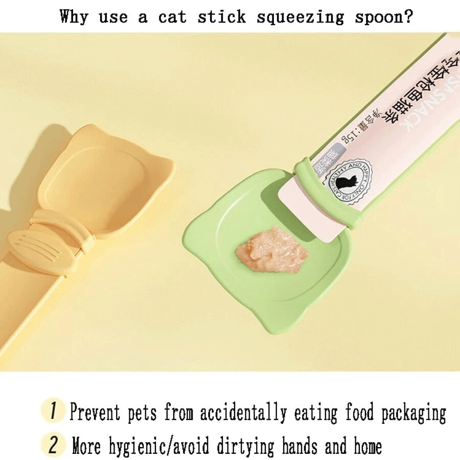 1pc Pet Food Squeezer Pet Food Squeezing Spoon Meat Mud Catfood Feeding ...
