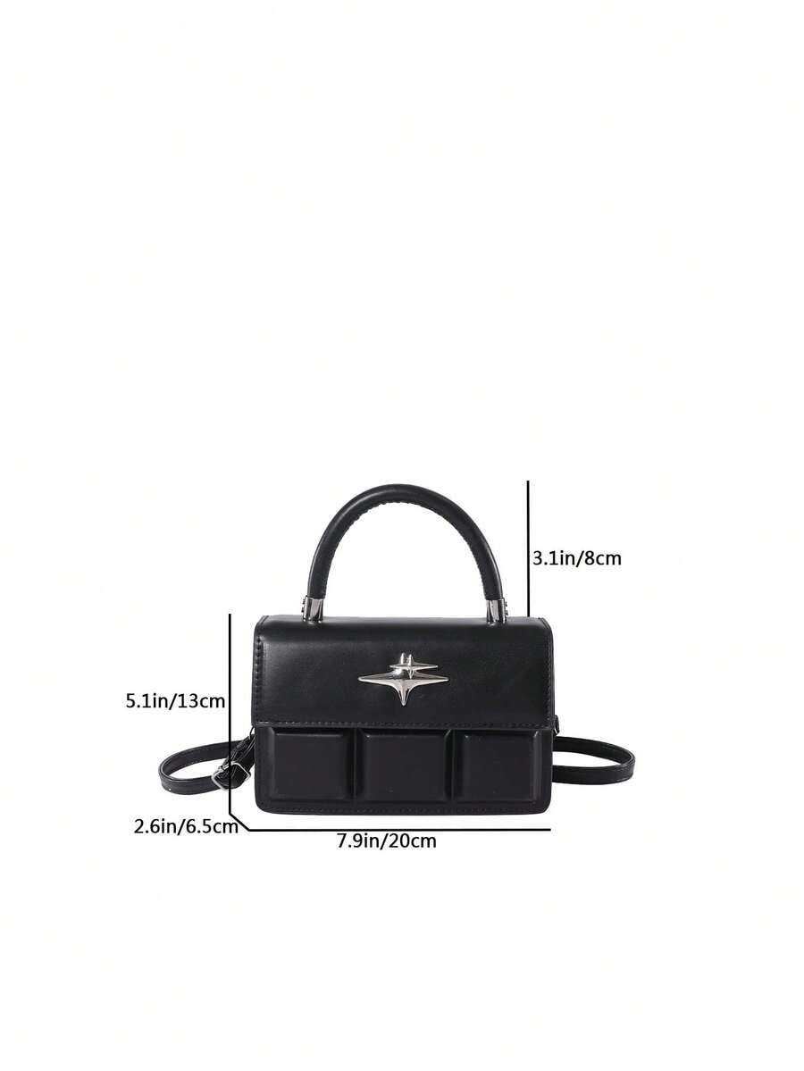 1 stuk Meisjes Effen kleur Persoonlijkheid In de mode Handtas Met Klep ...