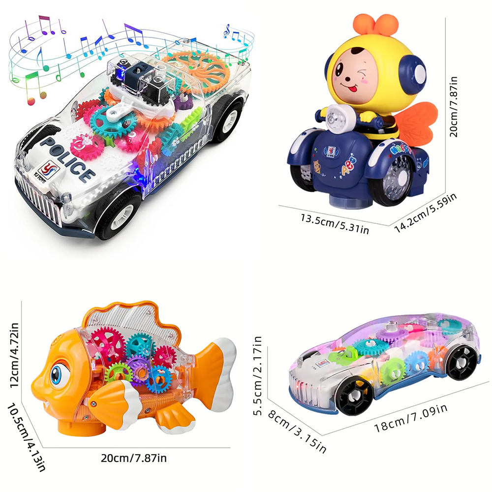 Children's Electric Clownfish Shaped Rocking Fish, Bee, Police Car Toy ...