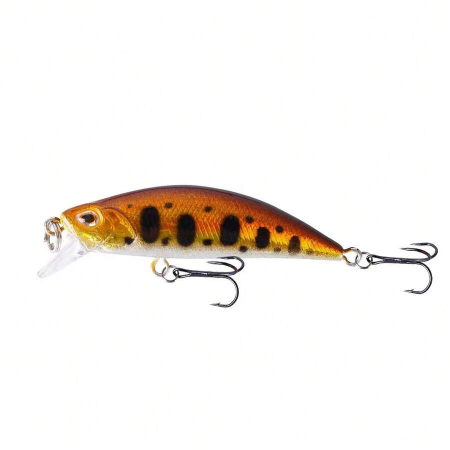 1pc Yellow Mini Minnow Fishing Lure Imitation Hard Bait With Sinking ...