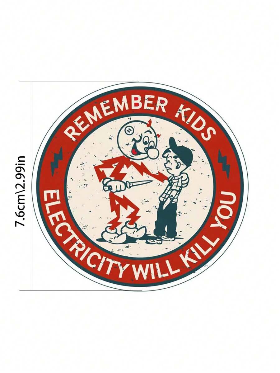 5pcs Multi-Color Kilowatt Warning Stickers, Remember Kids Electricity ...