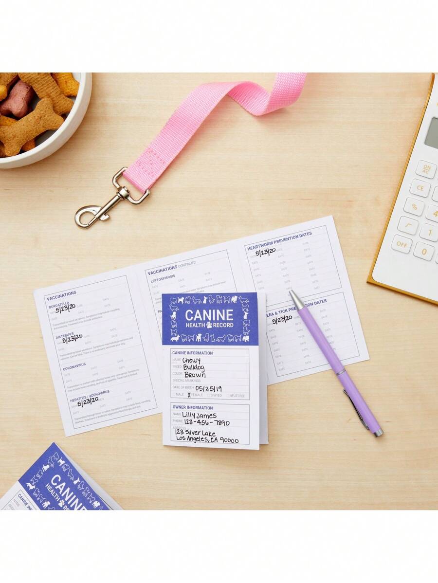 24 Pack Puppy Vaccination Record Card, Dog Vaccine And Canine Health ...