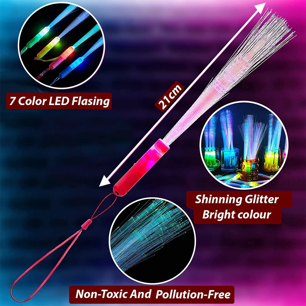 JOESTAR Set Of 6 Fiber Optic Rods With 3 Flashing Rod Modes For ...