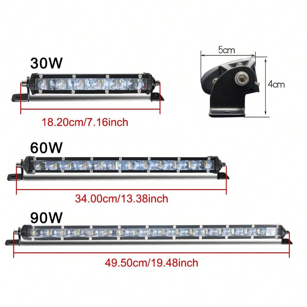 24V 12V Car Roof Ceiling Light Motorcycle Spotlight LED Bar Ultra Slim ...