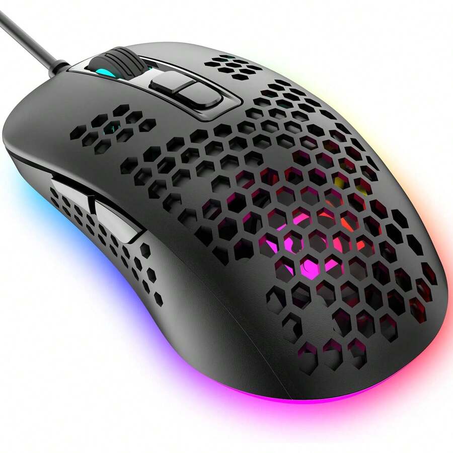 KUIYN 383 Ultralight Wired Gaming Mouse, Lightweight Honeycomb Shell, 4 ...