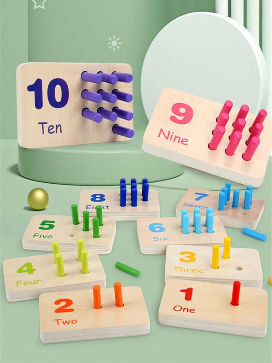 Math Enlightenment Toy For Children, Insert Sticks To Match Numbers And ...