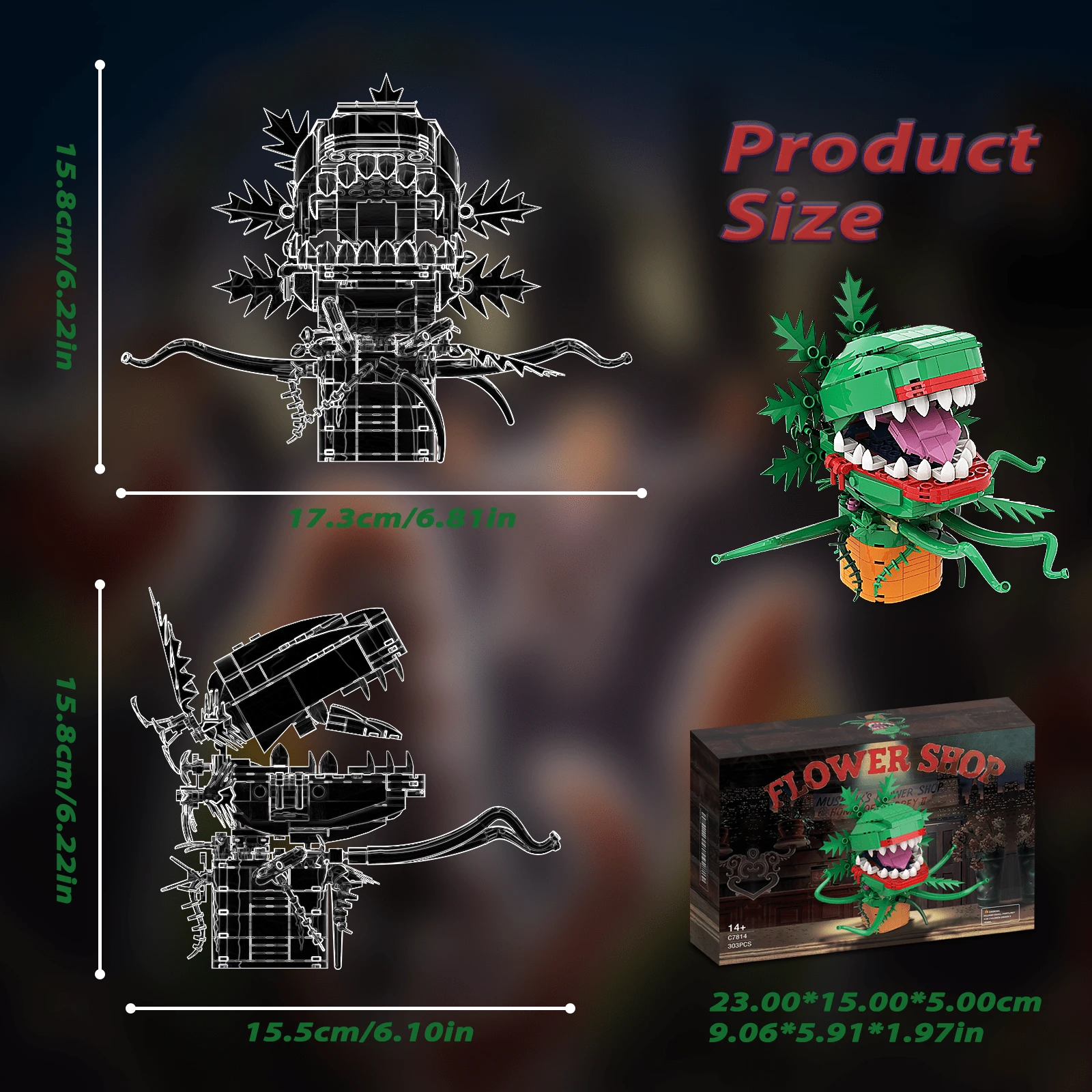 Audrey II Building Blocks Set, Piranha Flower Little Shop Of Horrors ...