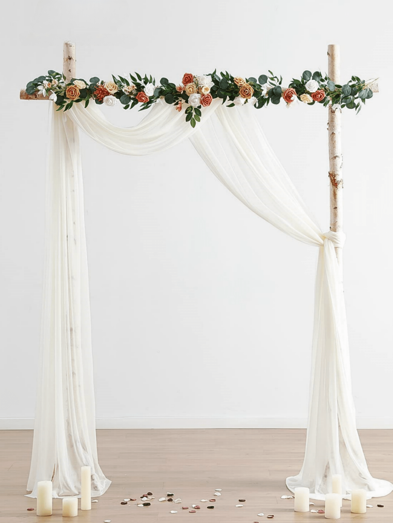 Wedding Arch Draping Fabric 1 Panels 20Ft Ivory Chiffon Fabric Drapes ...
