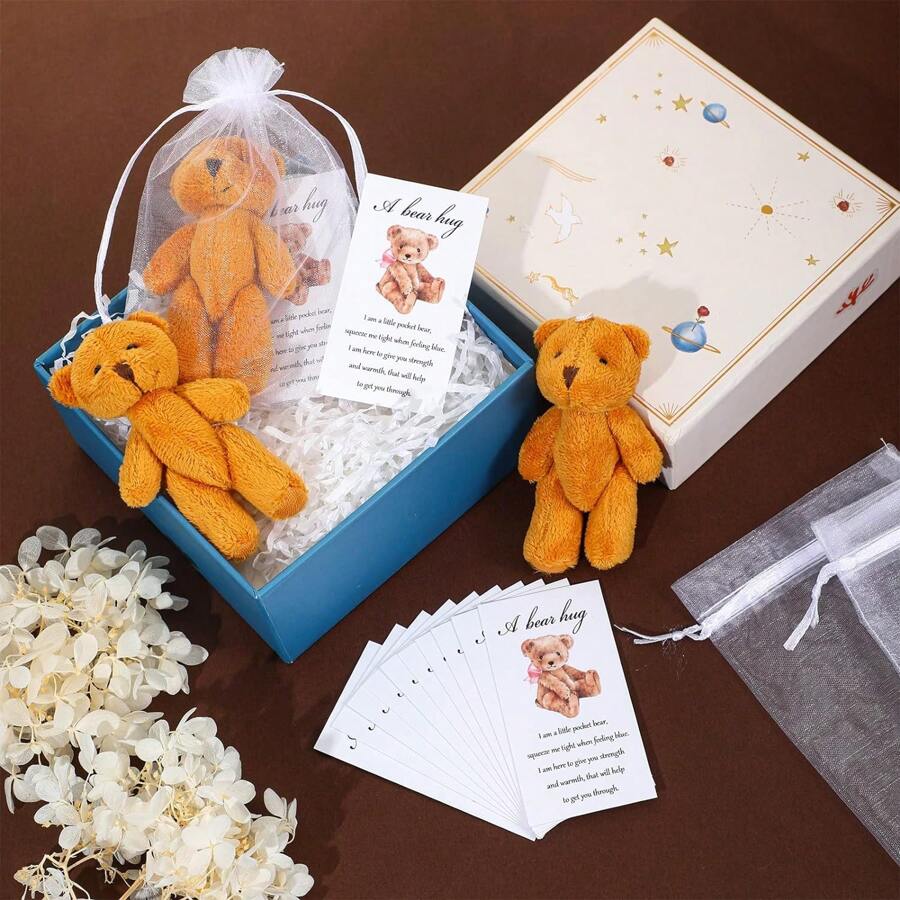 20 Sets Baby Shower Small Bears Tiny Plush Bear Bulk Wedding Gifts, 2.4 ...