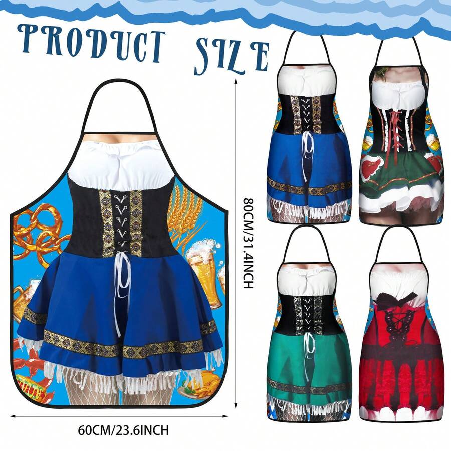 4pcs Women's Oktoberfest Apron Set With Director Costume, Creative And ...