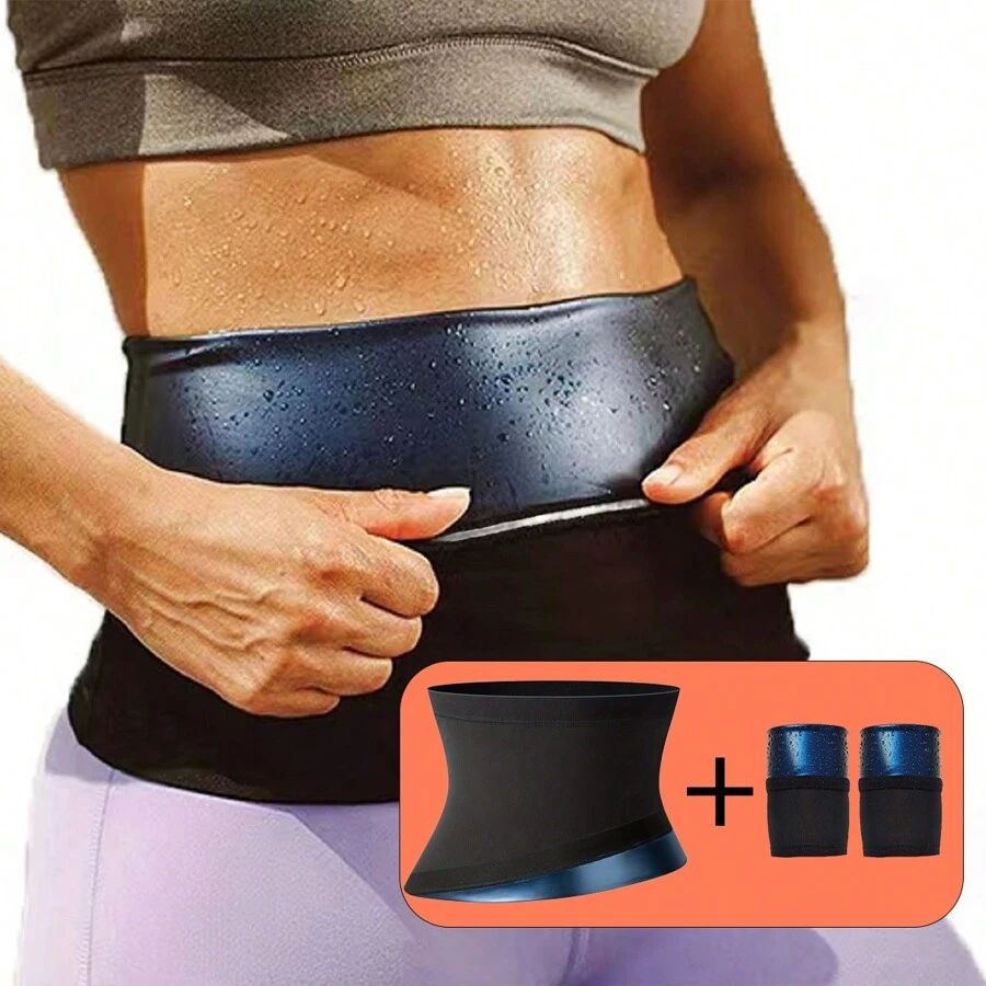 1pc Sauna Belt And 1pair Sauna Arm Belts Set - Sweat Absorbent Polymer ...