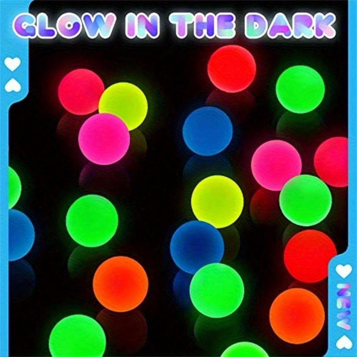 20pcs Bouncy Balls Glow In The Dark, Glow Bouncy Balls, 5 Colors Bouncy ...
