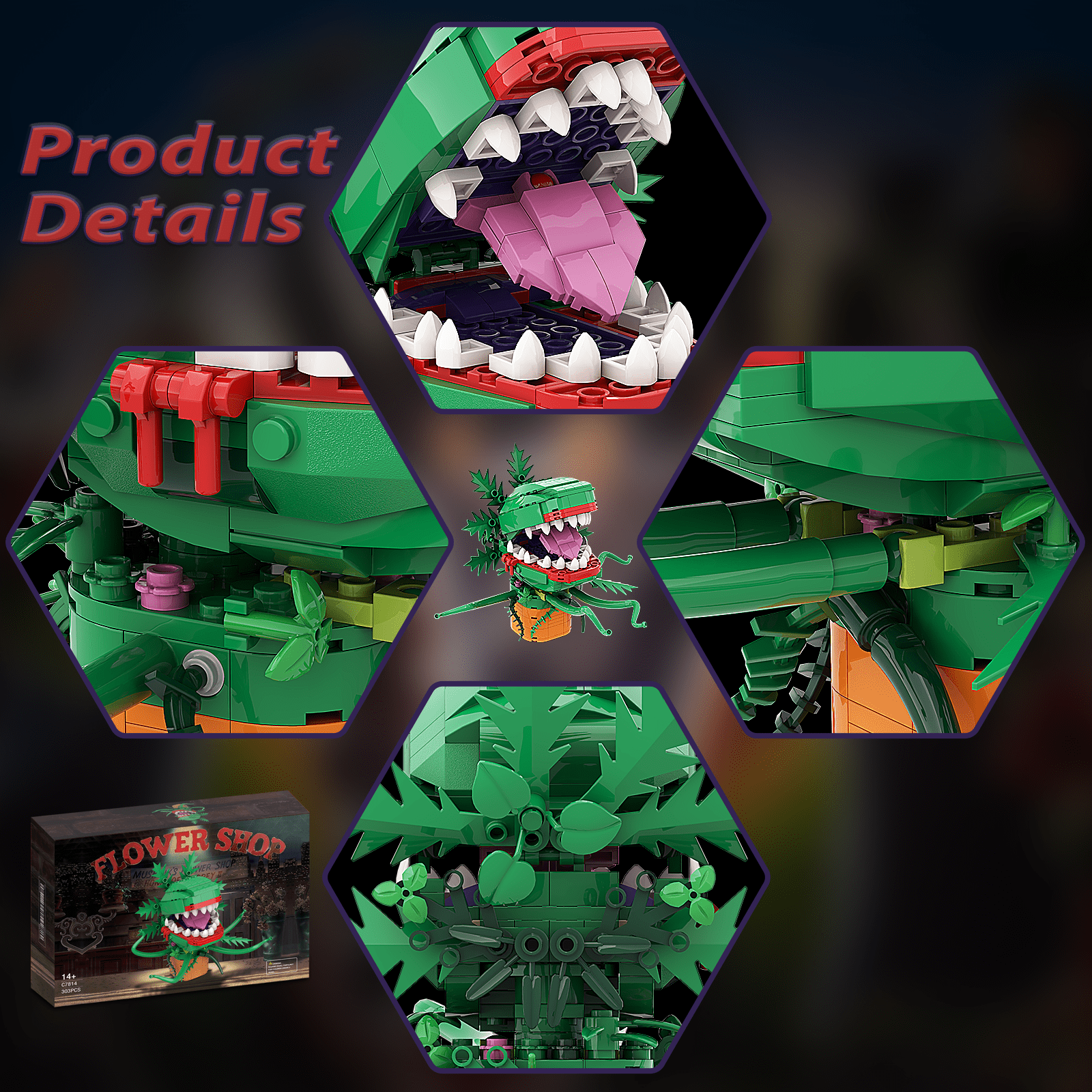 Audrey II Building Blocks Set, Piranha Flower Little Shop Of Horrors ...
