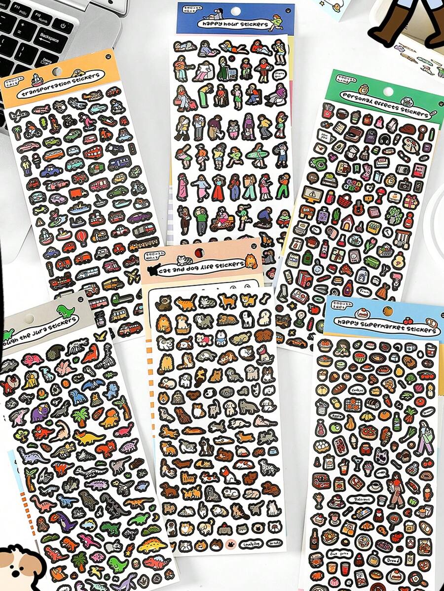 1 Pack Glossy Sticker Paper, Kawaii Cartoon Mini Diary Phone Case ...