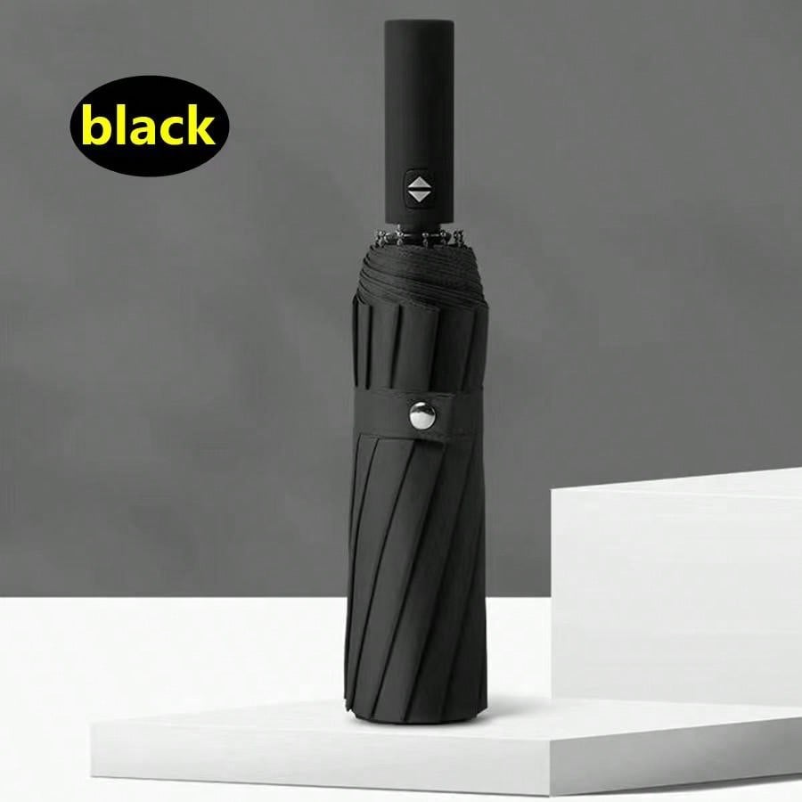 1pc Featured Upgraded 24-Bone Fully Automatic Folding Rain And Sun Umbrella Double Keel Umbrella ...