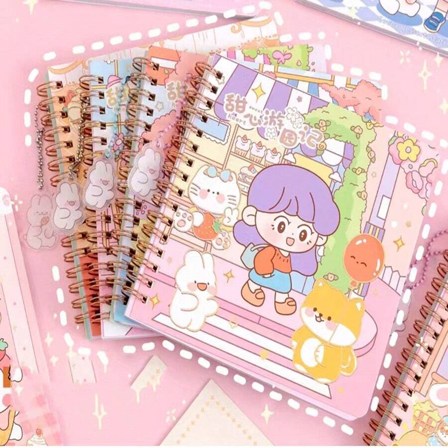 1pc Pocket Notebook With Hook & Loop Closure, Lined Colorful Pages ...