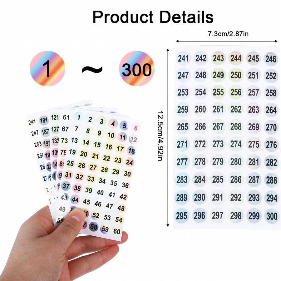 15 Sheets Number Stickers Labels Small Number Stickers, Consecutive ...