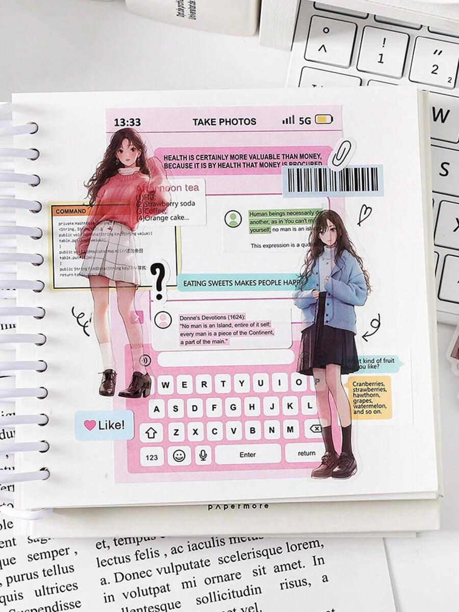 1 Pack Pet Sticker Set - Young Girl Magazine Series, Artistic Dress-Up ...