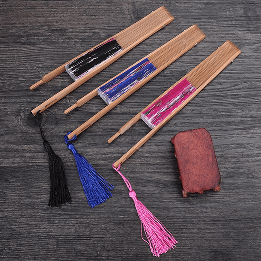 Sakura Flower Hand Fan Pocket Folding Hand Round Fan Circle Windmill ...