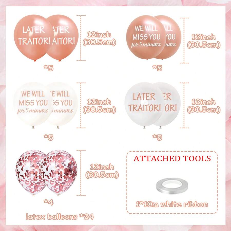 24Pcs Leaving Party Decorations, Rose Gold Coworker Going Away We Will ...