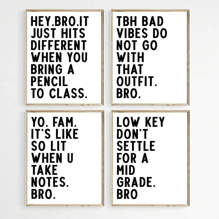 4pcs Math Classroom Decor Bundle Poster, Funny Math Poster Set, Algebra ...