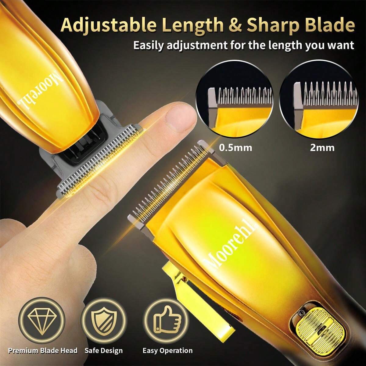 Tagliacapelli professionale D9 per uomo, set di clipper e trimmer professionale per barbiere ...