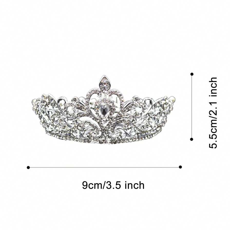 1 Pack Silvery Crowns Tiaras For Little Girls, Small Crystal Princess ...