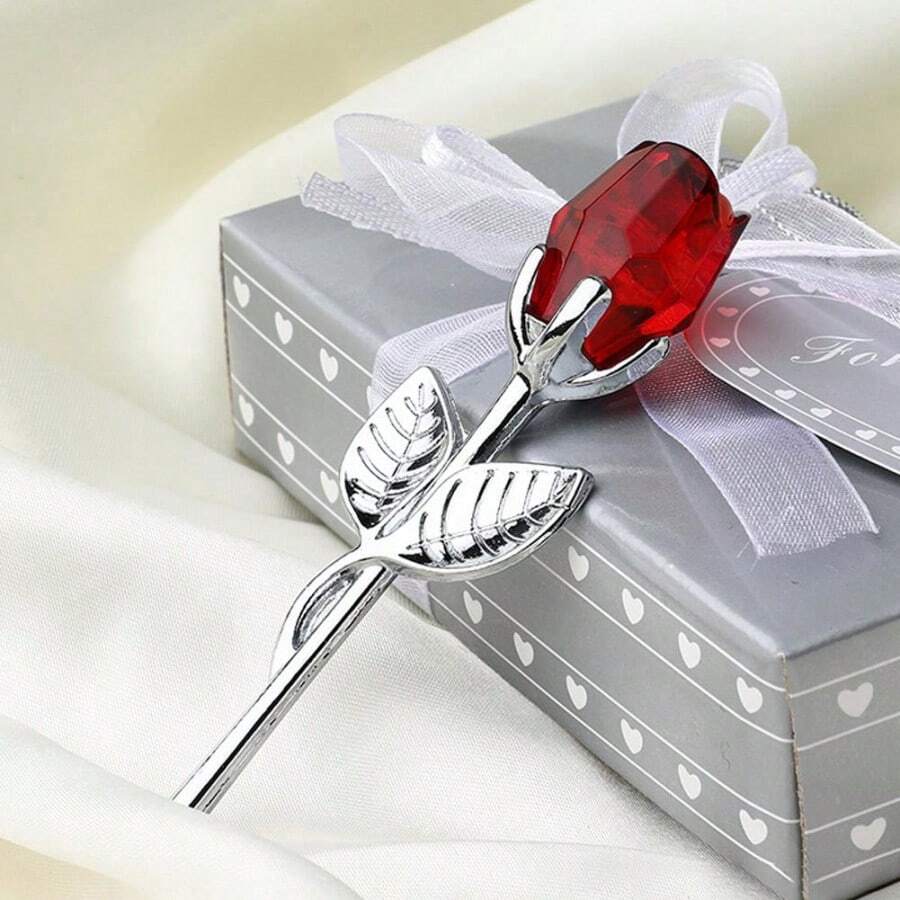 Artificial Red Roses With Silver Stem, Perfect For Wedding Gift ...