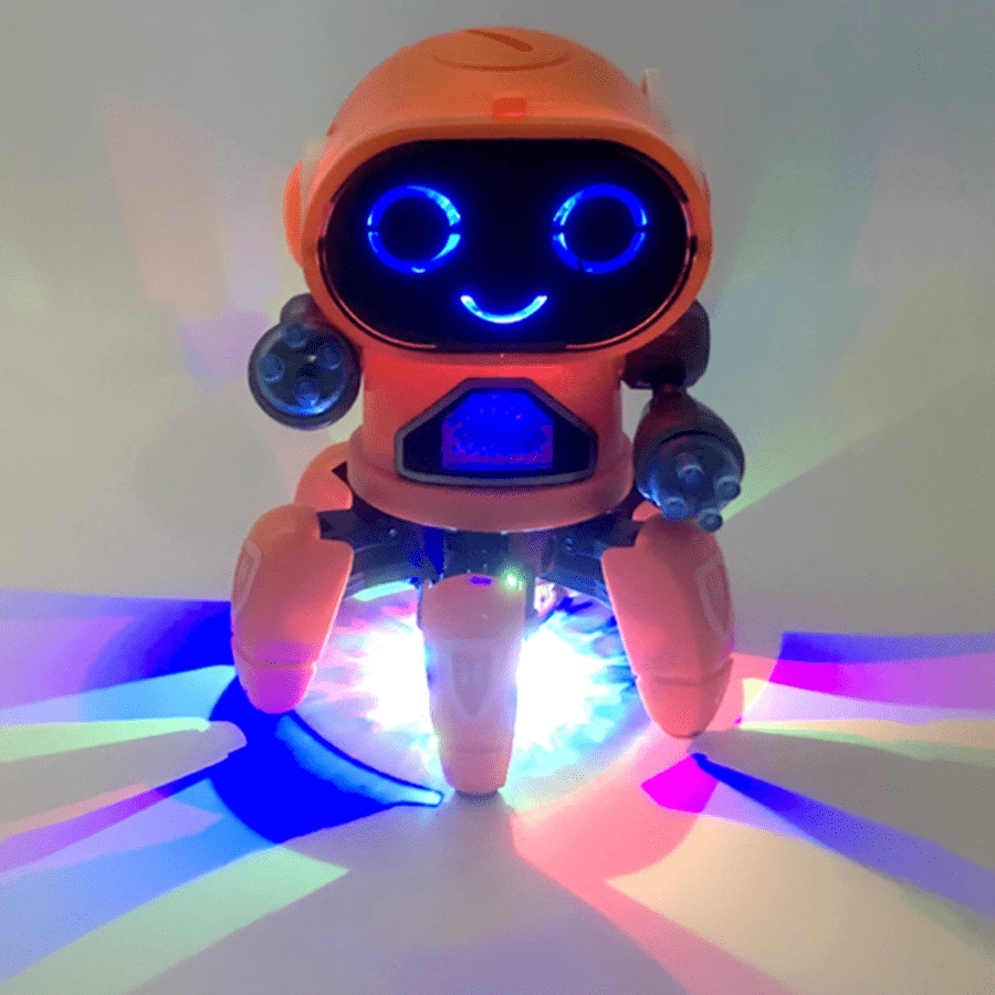 Blue Six-Legged Dancing Robot Toy With Light And Music For Boys ...