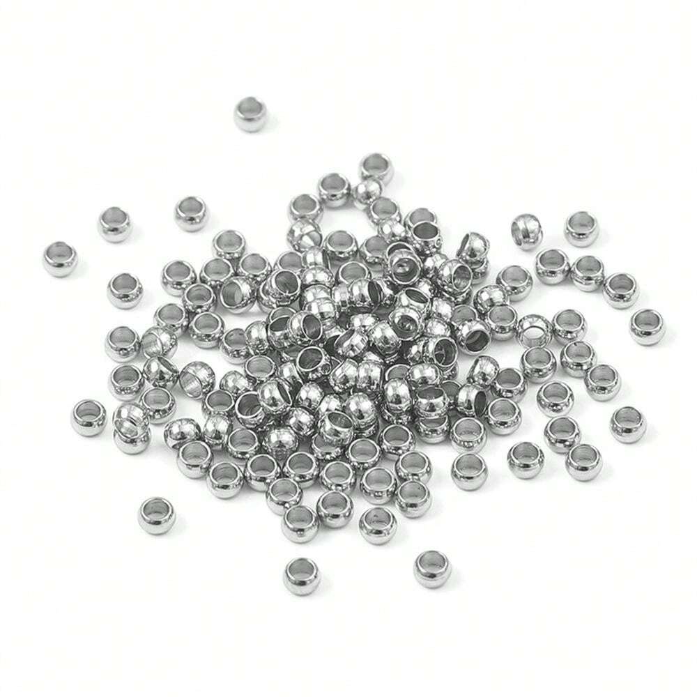1pack 300pcs Metal Round Crimp Beads, Spacer Beads, End Caps And Bead ...