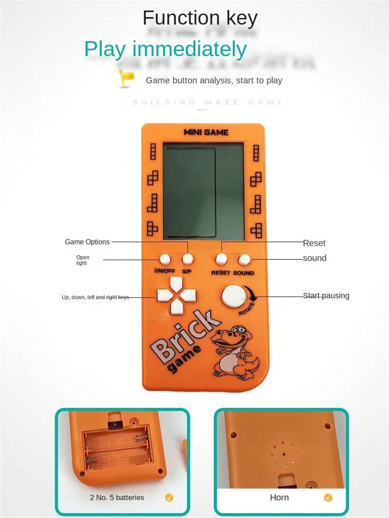 1pc Classic Handheld Tetris Game With Large Screen, Random Color | SHEIN