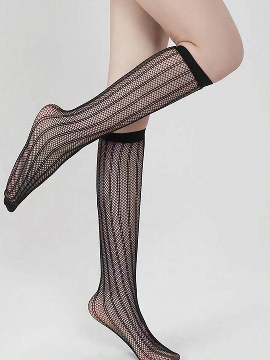 Summer Thin Mesh Socks For Men, Anti-Hook Rhombus Shaped Over The Knee ...