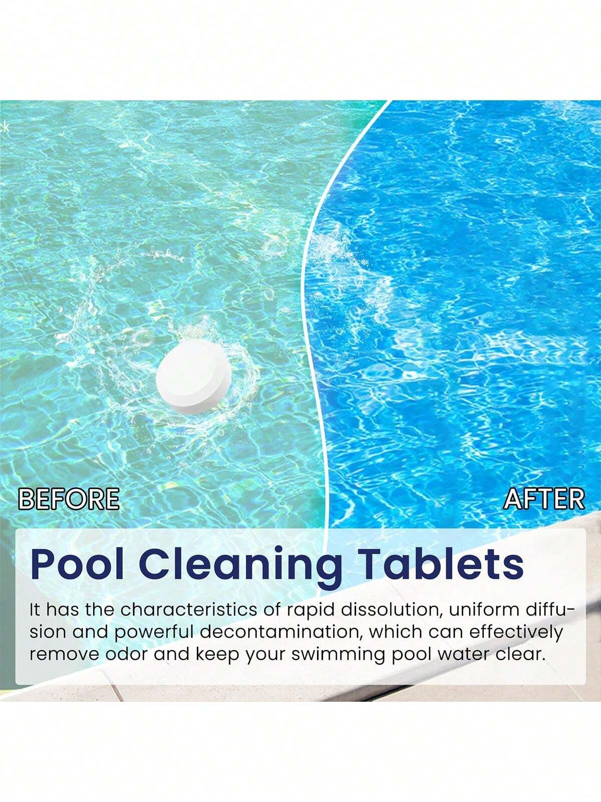 1pc 200g Swimming Pool Effervescent Tablets Removes Pollutants Odor ...