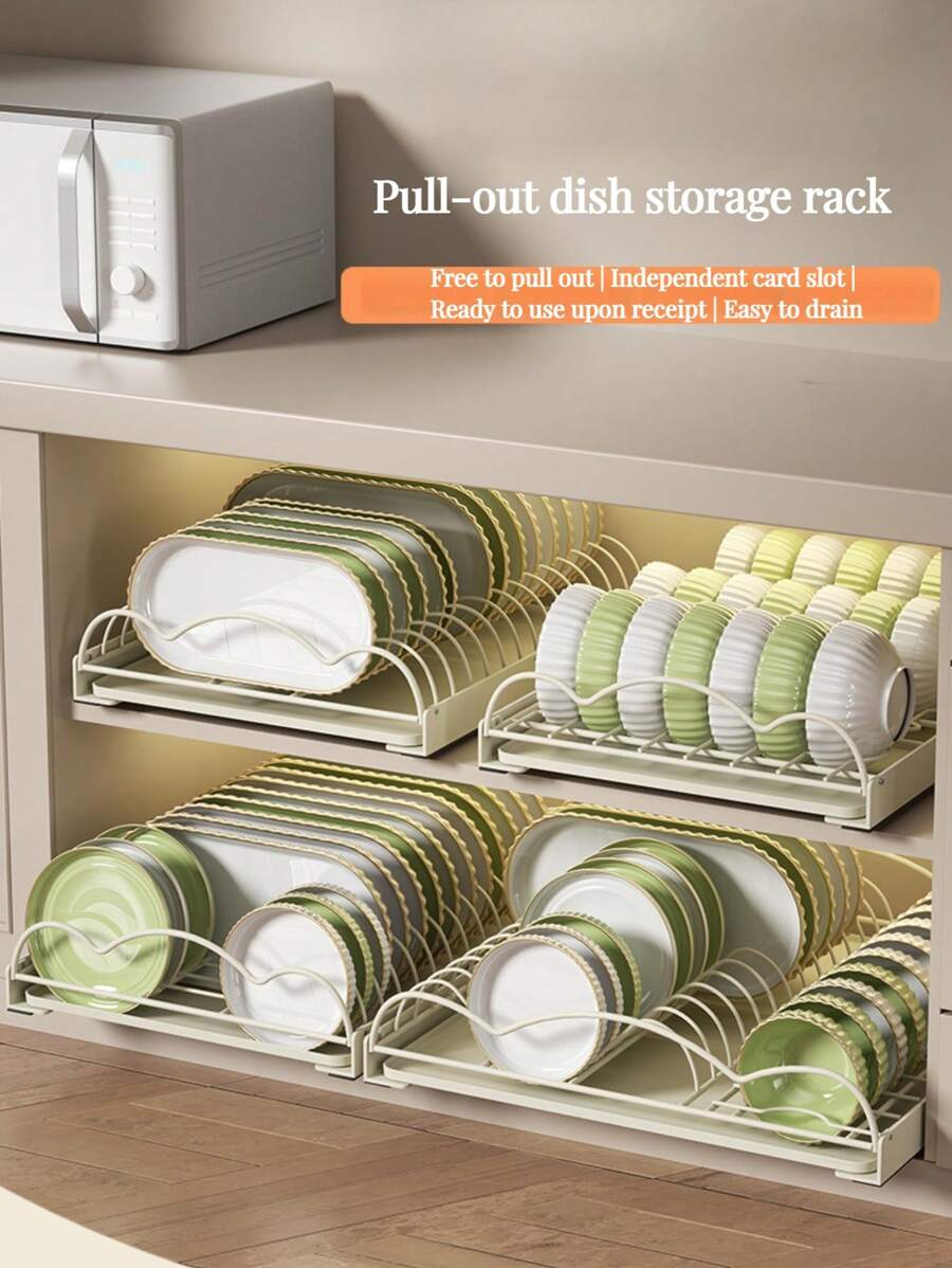 1 Piece Kitchen Cabinet Pull-Out Dish Rack, Pull-Out Drain Rack For ...