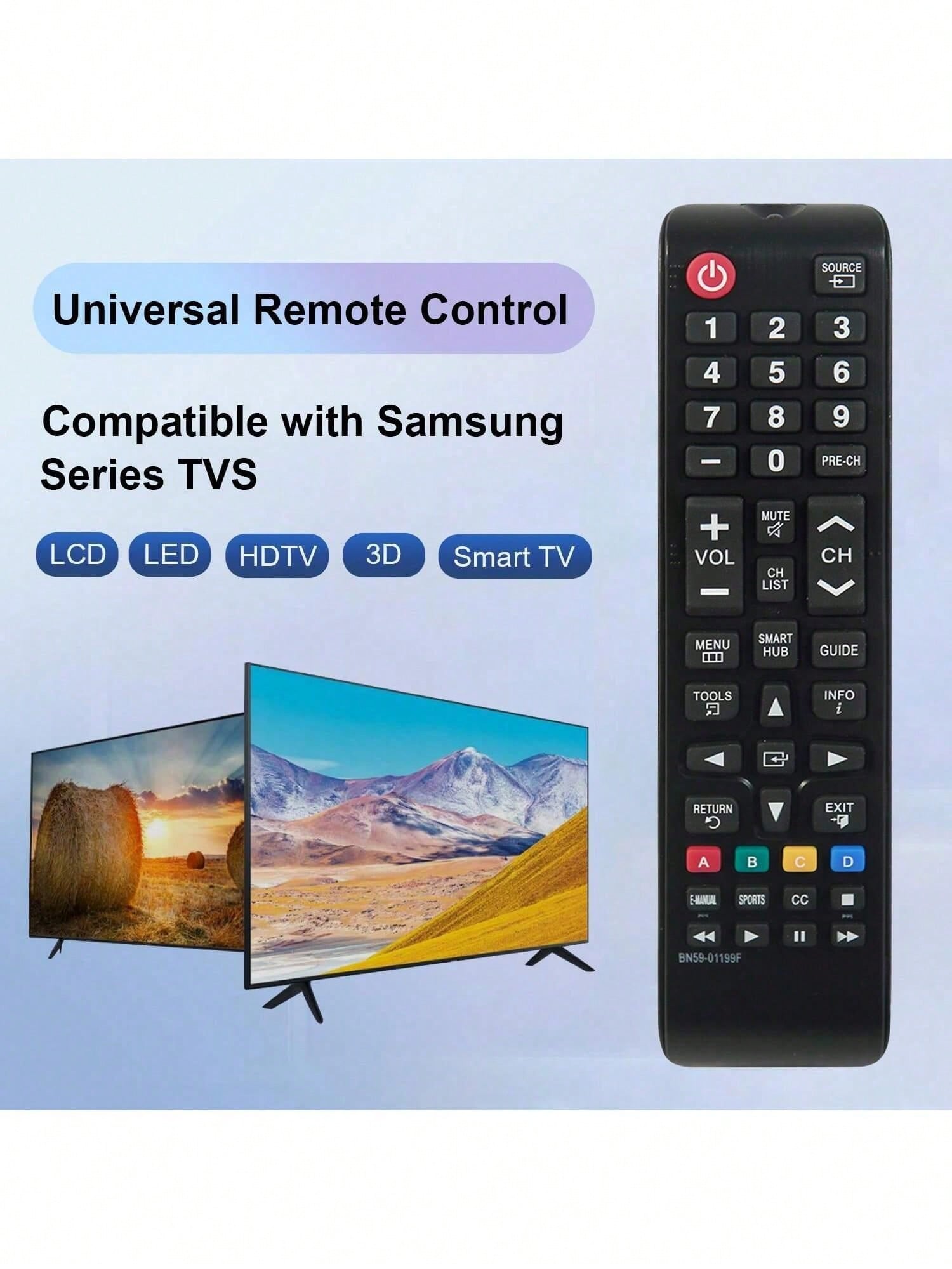 1pc Universal Remote Control Bn59-01199f For Samsung Smart Tv Led Lcd ...