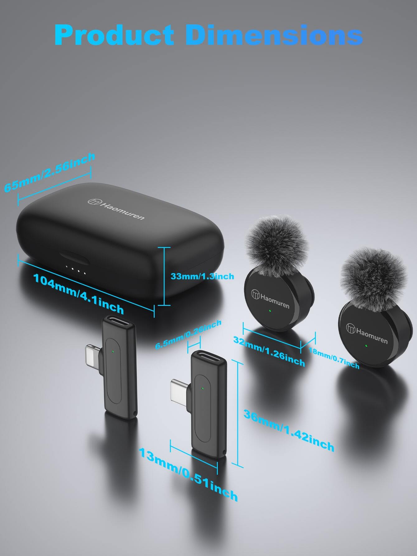 Haomuren Portable Mini Microphone Plug And Play, Lavalier Microphone With Windshield For Noise ...