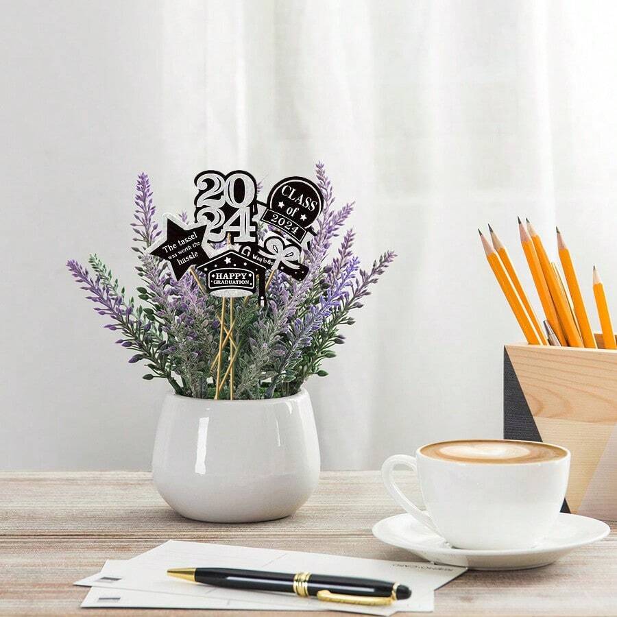 Set, 2024 New Graduation Party Decoration Supplies Desktop Flower Vase ...