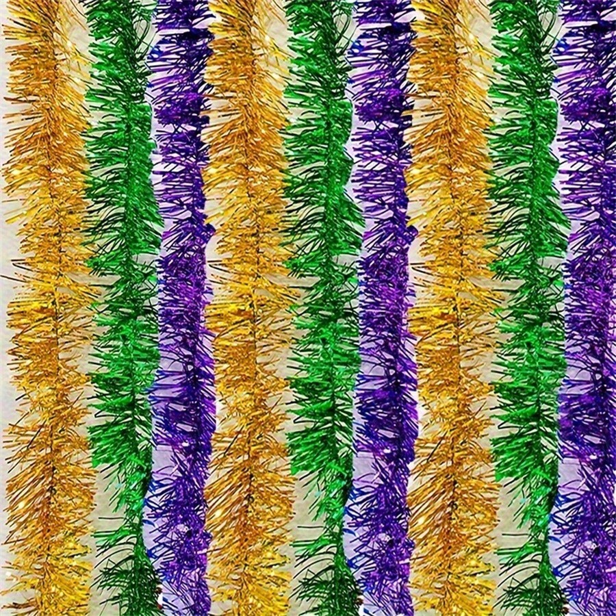 3pcs Mardi Gras Wire Garland Decoration Green Purple And Golden Wire ...