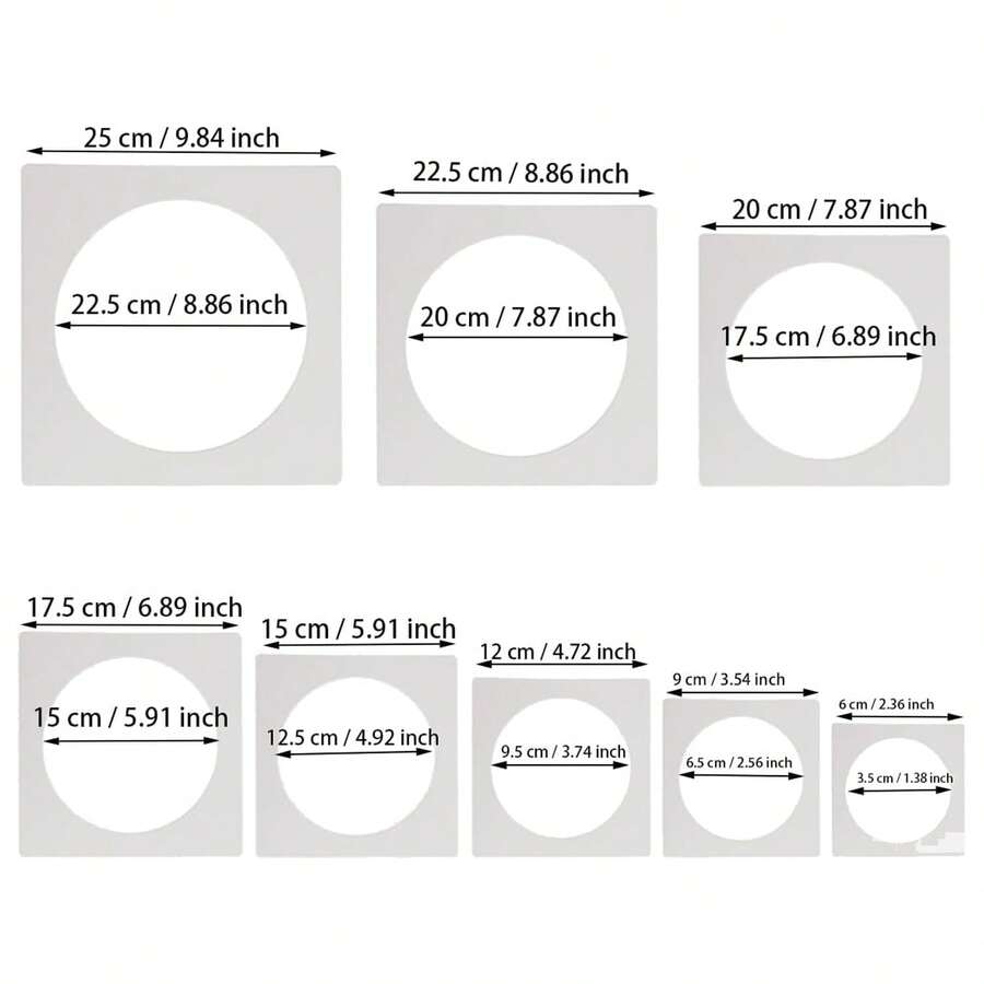 8 Pieces Large Circle Stencil For Painting,Reusable Plastic Circle ...