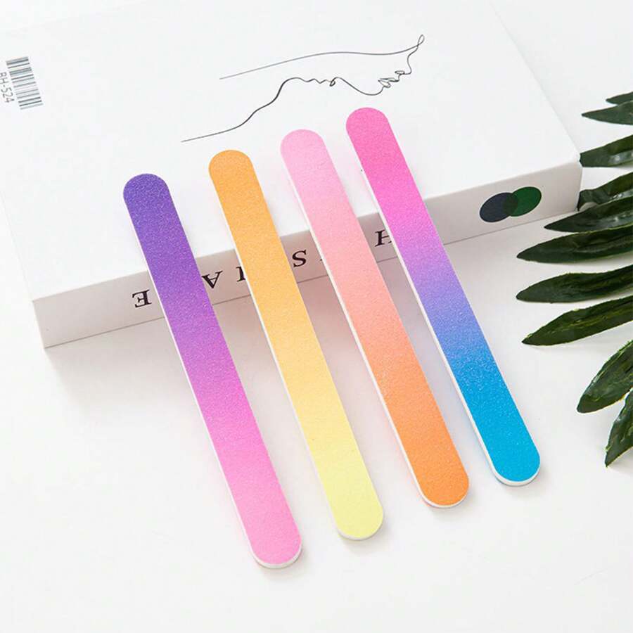 5pcs/Set Gradient Color Nail File, Buffer, Polisher For Nail Edge And ...