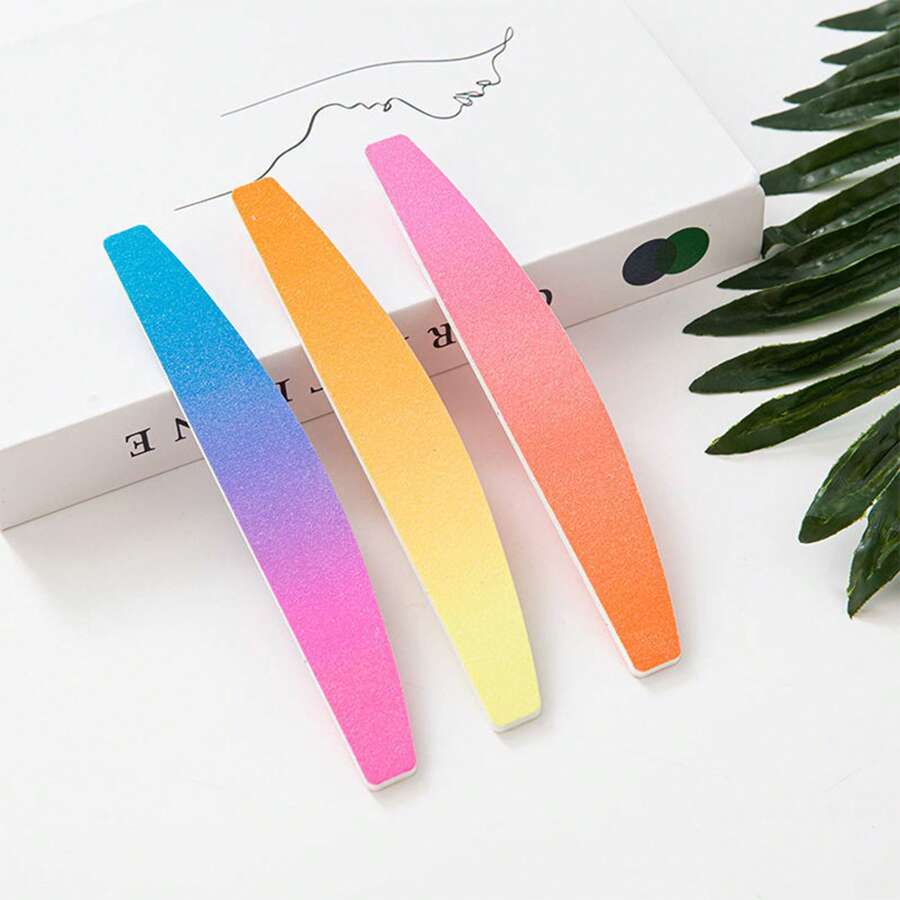 5pcs/Set Gradient Color Nail File, Buffer, Polisher For Nail Edge And ...