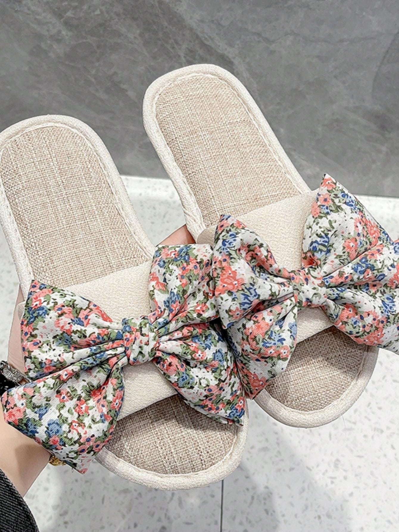 Sweet And Natural Style Linen Slippers, Ideal For Summer And All ...