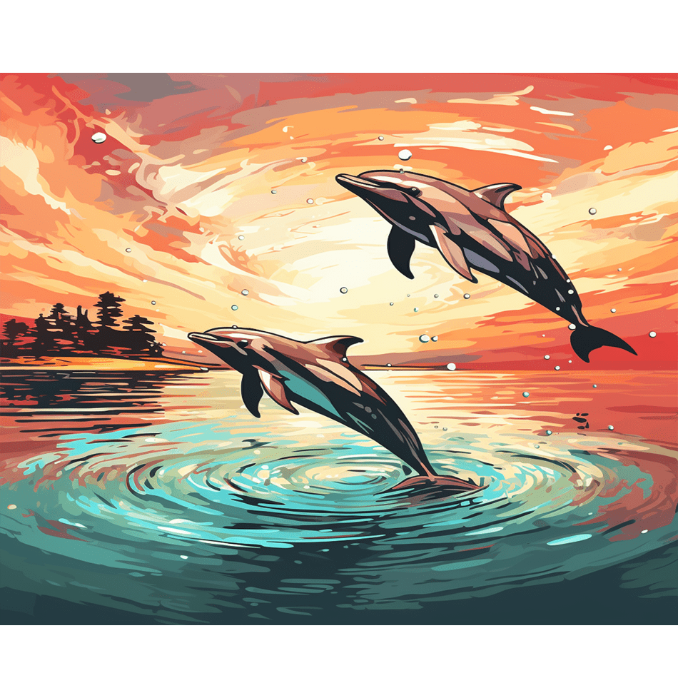 1 Stück Delphin Diy Malen Nach Zahlen Kit Für Erwachsene, Tier Wand Kunst Bild Mit Zahlen Für ...