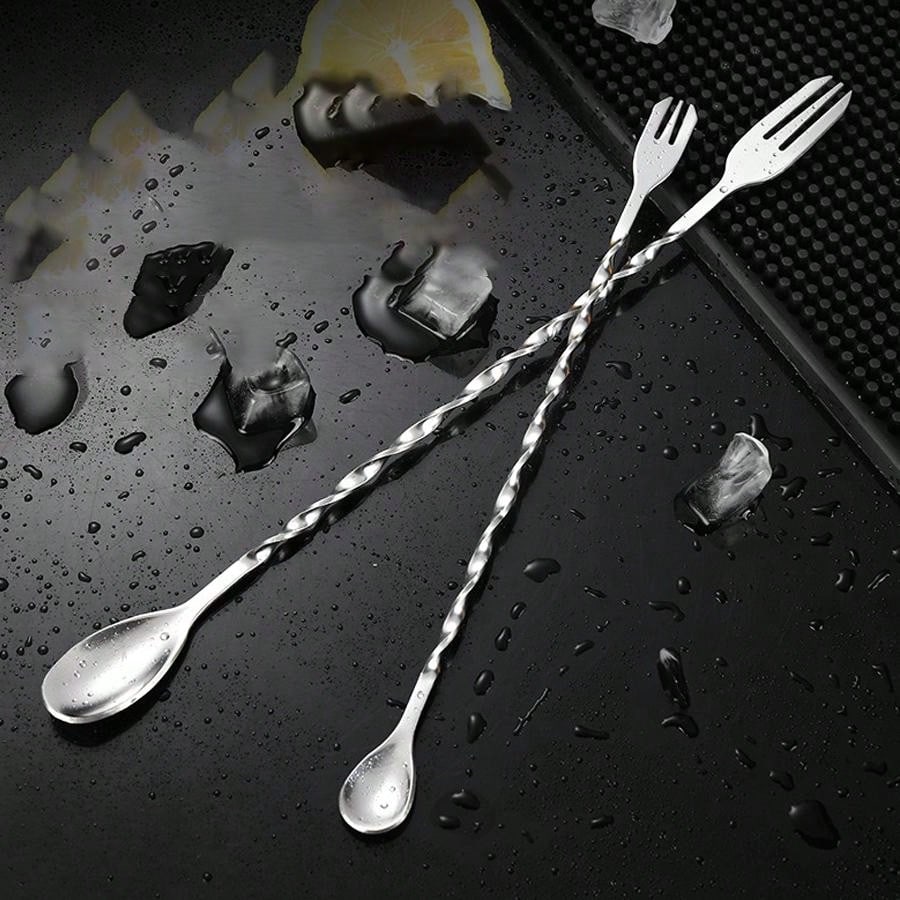 Stainless Steel Long-Handle Bar Spoon, Ice Spoon, Teardrop Spoon ...