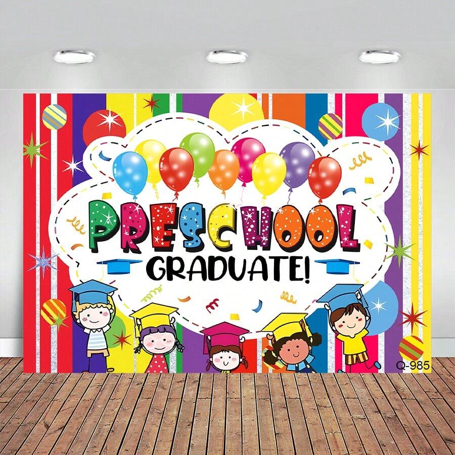Preschool Kindergarten Graduation Backgrounds Party Photographic Kids ...